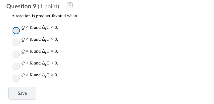 Solved A reaction is product-favored when Q