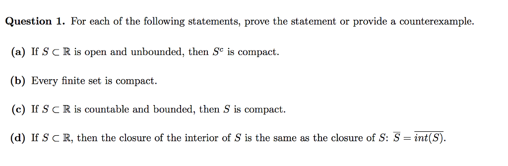 Solved For each of the following statements, prove the | Chegg.com