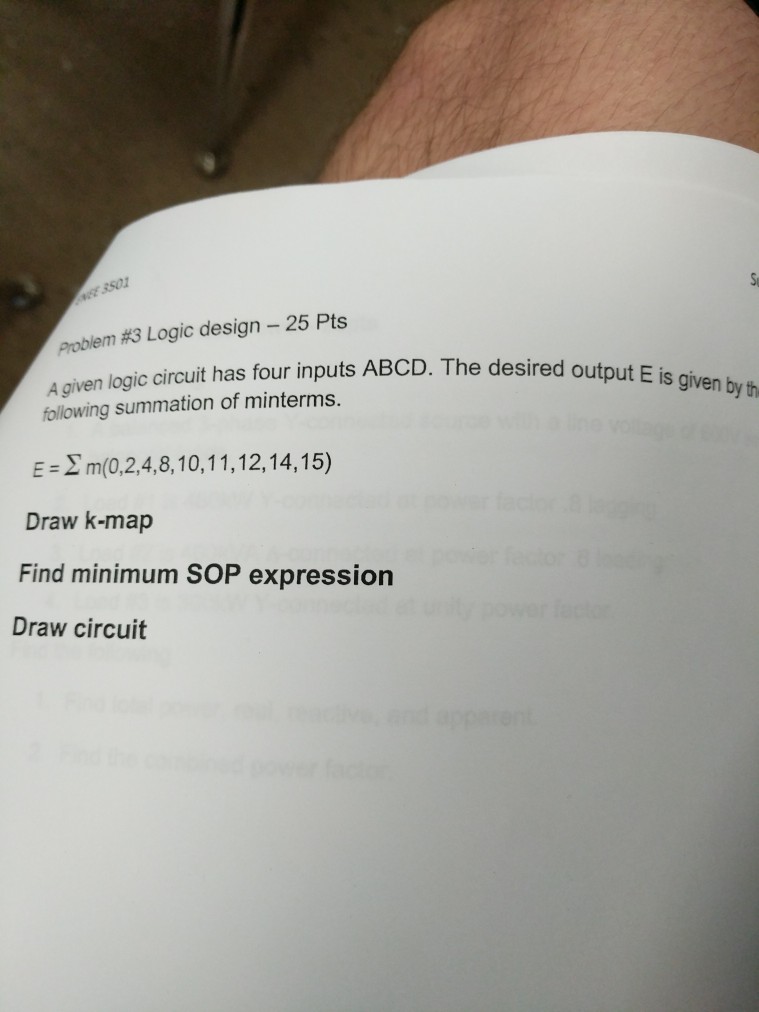 Solved A Given Logic Circuit Has Four Inputs Abcd The 3156