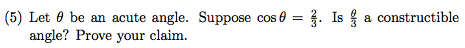 Solved Let theta be n acute angle. Suppose cos theta = 2/3. | Chegg.com