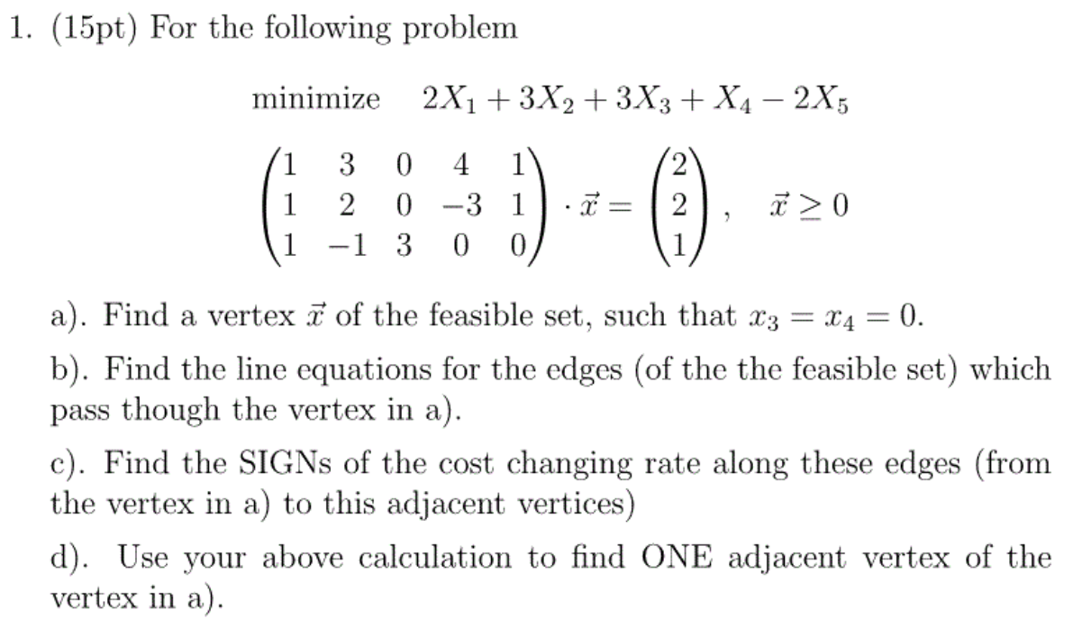 Solved For the following problem minimize 2X_1 + 3X_2 + 3X_3 | Chegg.com