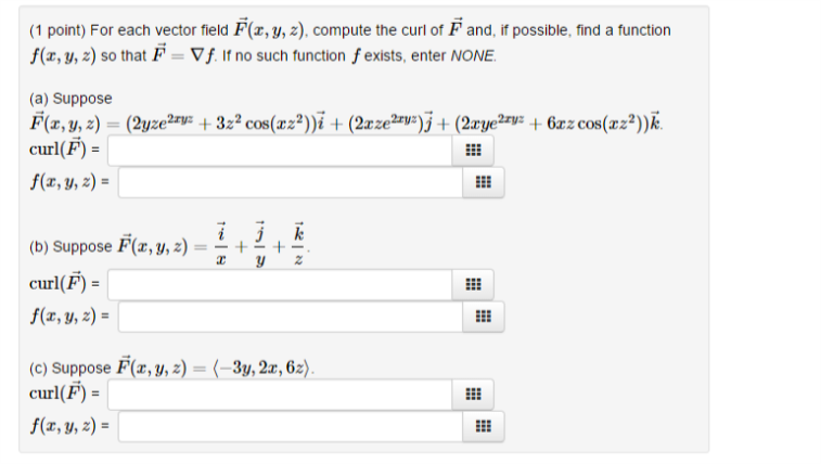 Solved For each vector field F rightarrow (z, y, z), compute | Chegg.com