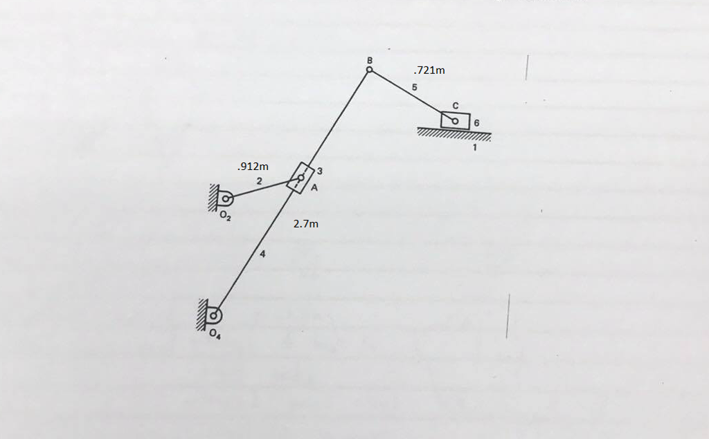 Solved Perform velocity analysis on point B of the mechanism | Chegg.com