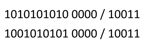 Solved 1010101010 0000/10011 1001010101 0000/10011 | Chegg.com