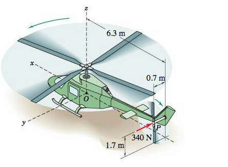 Solved A helicopter is shown here with certain | Chegg.com