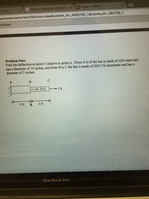 Solved Find the deflection at point C relative to point A. | Chegg.com