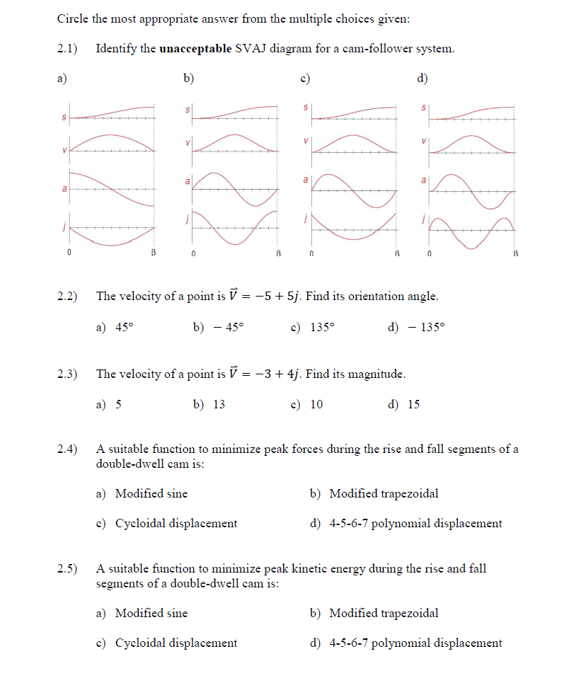 Solved Circle the most appropriate answer from the multiple | Chegg.com