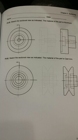 Solved Sketch the sectional view as indicated. The material | Chegg.com