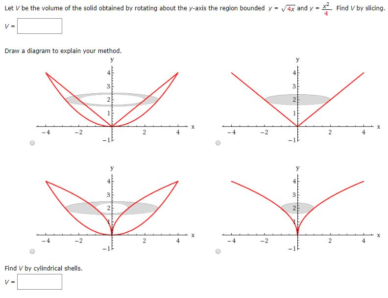 Solved Let V be the volume of the solid obtained by rotating | Chegg.com