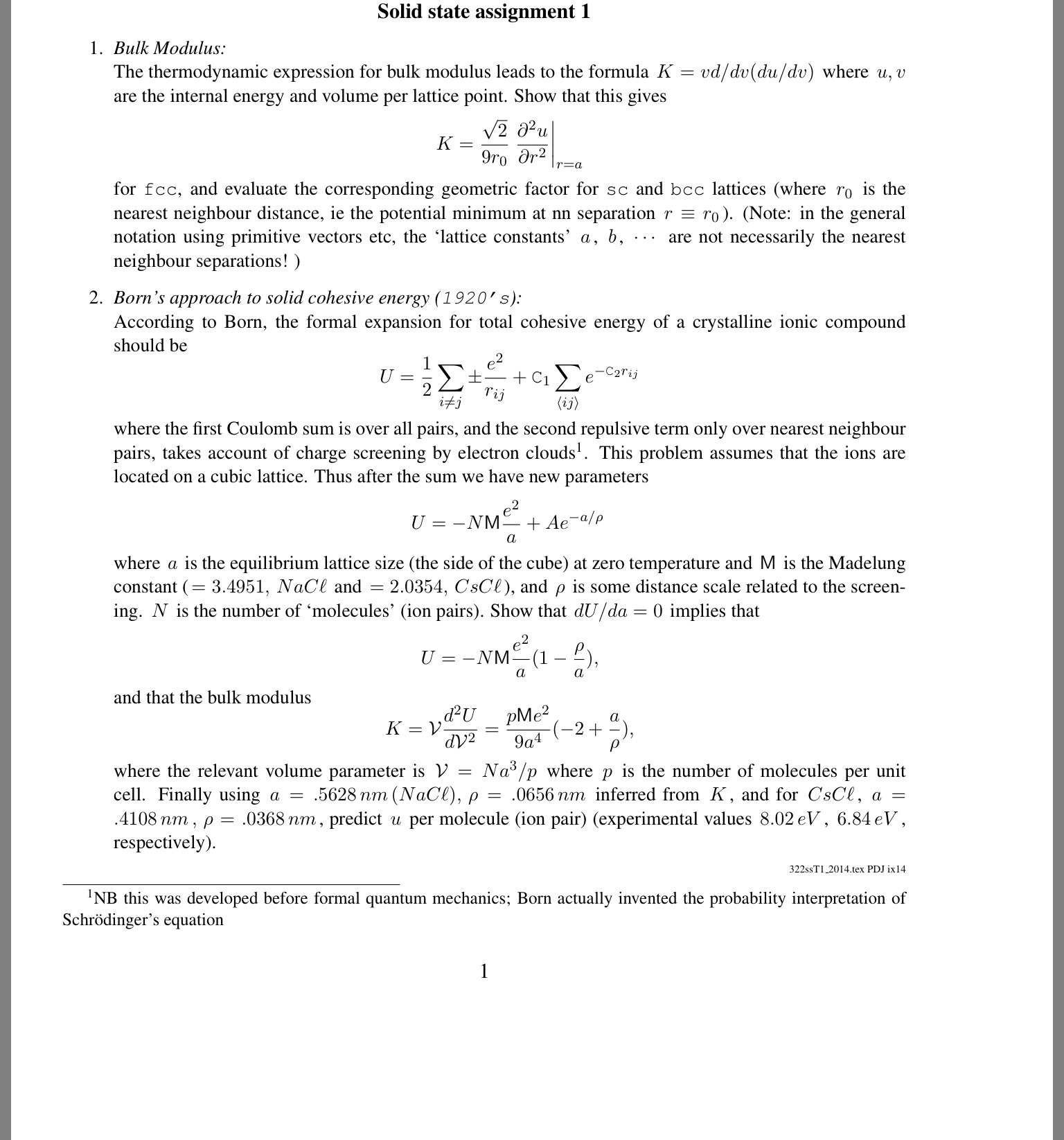 Solved Bulk Modulus: The thermodynamic expression for bulk | Chegg.com