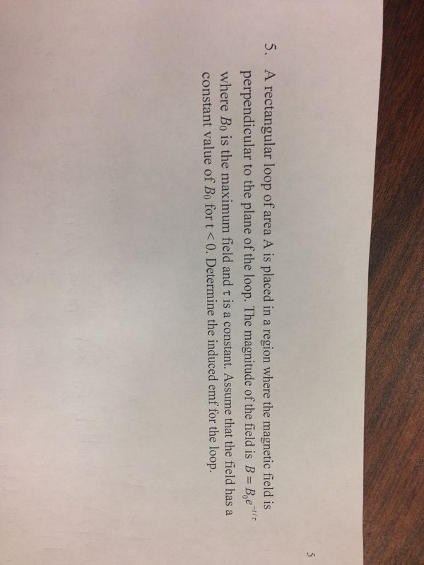 Solved A rectangular loop oi area A is placed in a region | Chegg.com