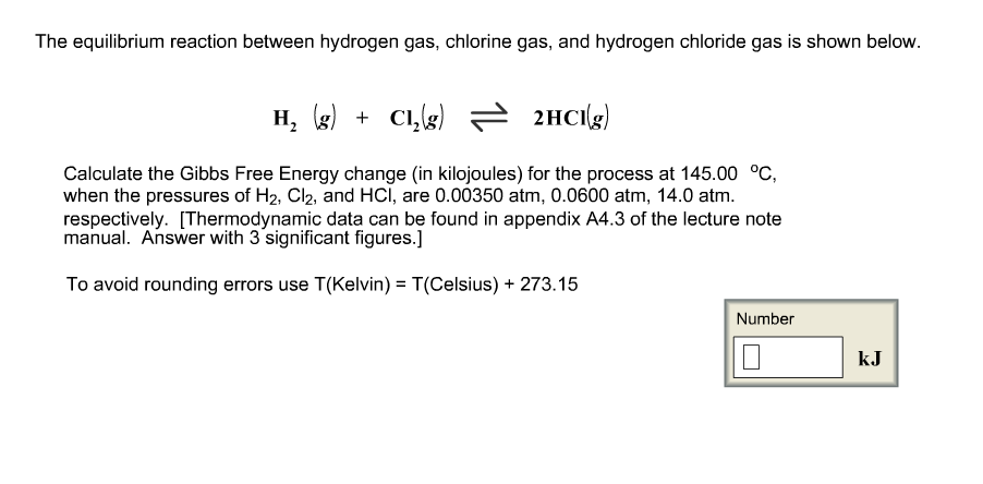 Solved The equilibrium reaction between hydrogen gas, | Chegg.com