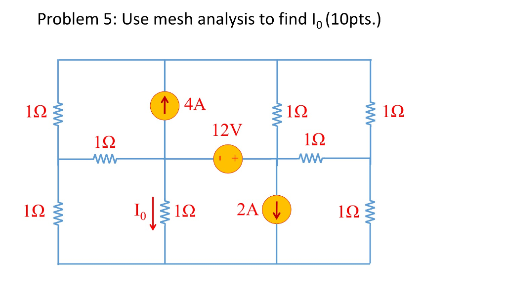 Solved Use mesh analysis to find l_0. | Chegg.com