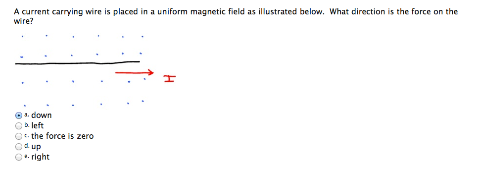 Solved A current carrying wire is placed in a uniform | Chegg.com