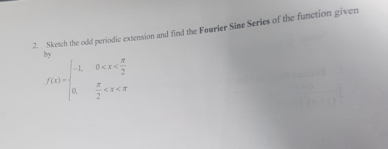 Solved Sketch the odd periodic extension an by 2. d find the | Chegg.com