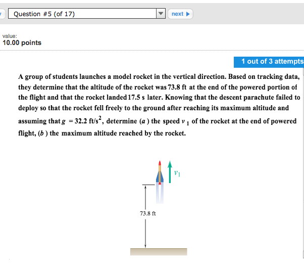 Solved A group of students launches a model rocket in the | Chegg.com