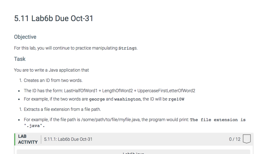 Solved 5.11 Lab6b Due Oct-31 Objective For this lab, you | Chegg.com