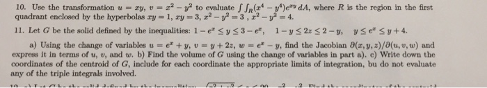 Solved Use the transformation u = xy, v = x^2 - y^2 to | Chegg.com Solved Use the transformation u = xy, v = x^2 - y^2 to | Chegg.com