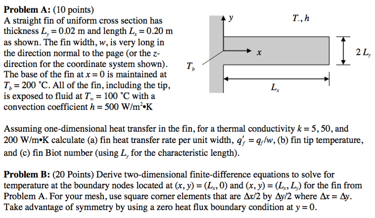A straight fin of uniform cross section has thickness | Chegg.com