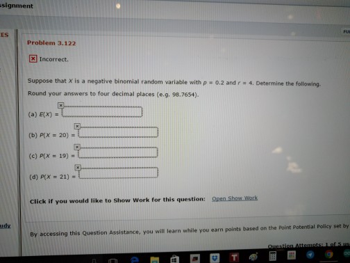 Solved Suppose that x is a negative binomial random variable | Chegg.com