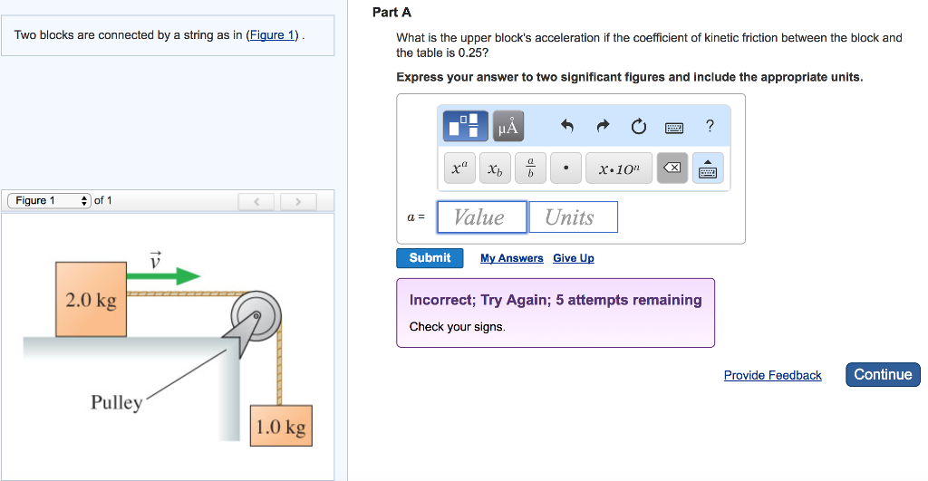 Solved Part A Two blocks are connected by a string as in | Chegg.com