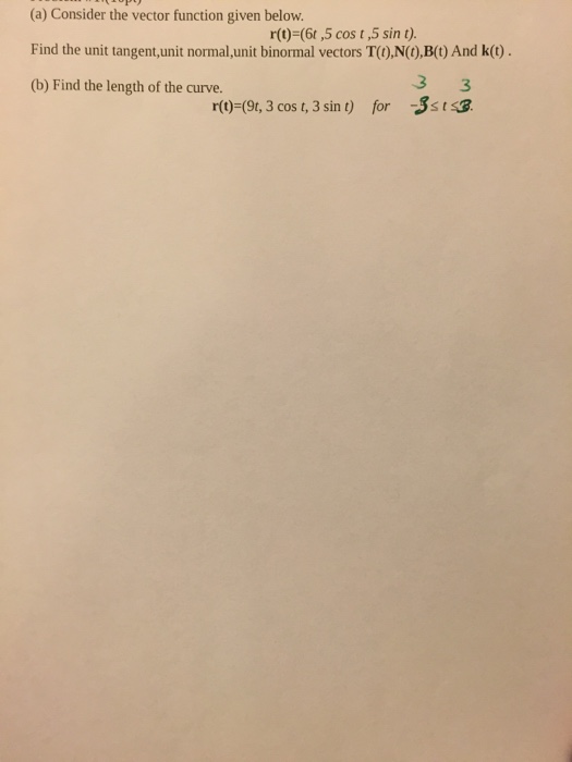 Solved Consider the vector function given below. r(t)=(6t,5 | Chegg.com