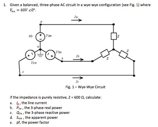Solved 2. Using the same wye-wye configuration pictured in | Chegg.com