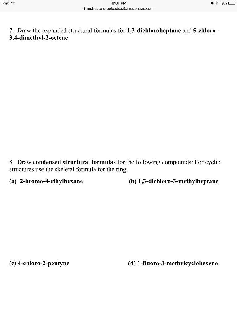 Solved Draw the expanded structural formulas for 1, | Chegg.com