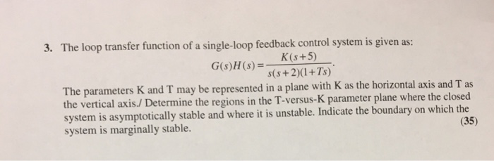 Solved The loop transfer function of a single-loop feedback | Chegg.com