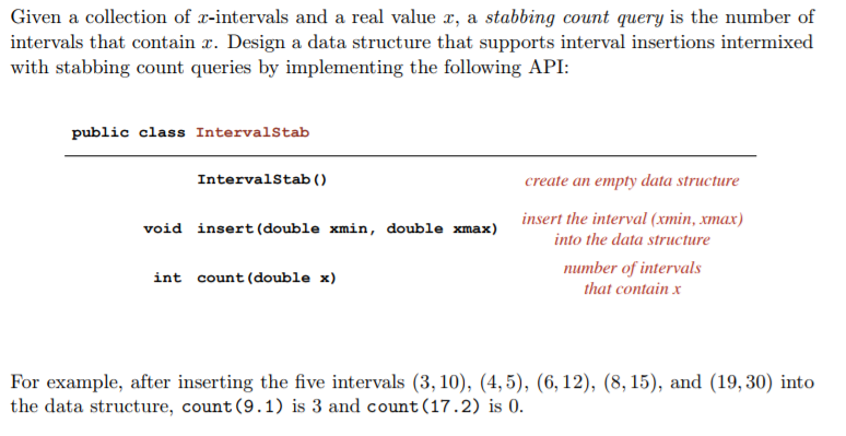 Solved Given a collection of r-intervals and a real value , | Chegg.com