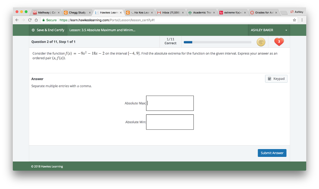 Solved ? O. u Mathway lCa > G chegg study Hae es Learn x G | Chegg.com