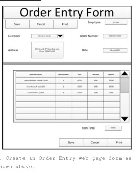 Solved Create an Order Entry web page form similar as | Chegg.com