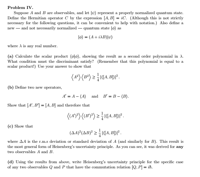 Solved Suppose A and D are observables, and let |psi) | Chegg.com