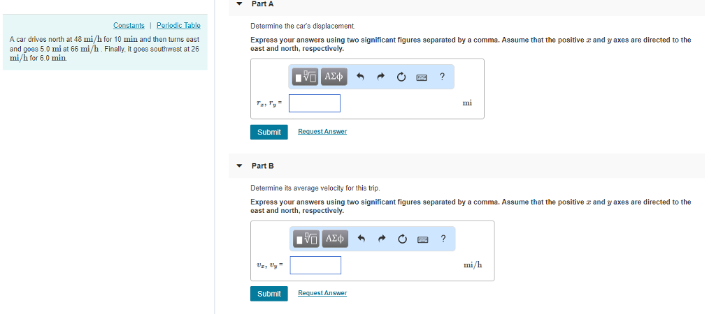 Solved Part A Constants Periodic Table Determine the cars | Chegg.com