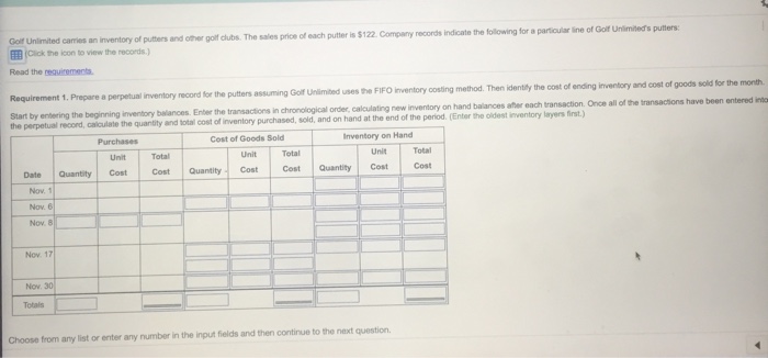 Solved Data Table Date Item QuantityUnit Cost Nov. 1 Balance | Chegg.com