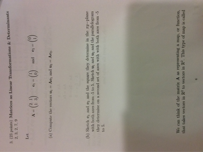 Solved 3. (23 points) Matrices as Linear Transformations & | Chegg.com