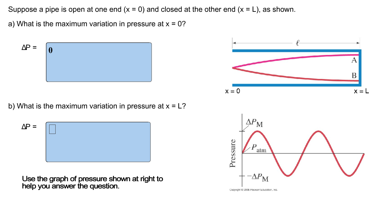 Solved Suppose a pipe is open at one end (x 0) and closed at | Chegg.com