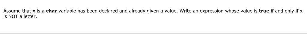 Solved Assume that x is a char variable has been declared | Chegg.com