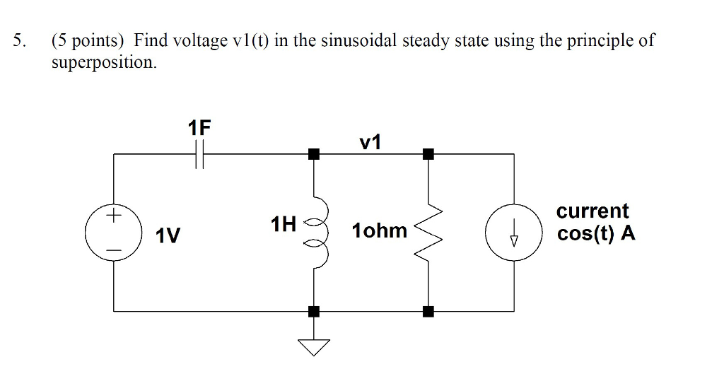 Solved 4. (5 points) Find node voltage v(t) in the | Chegg.com