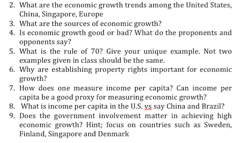 Solved What Are The Economic Growth Trends Among The United Chegg