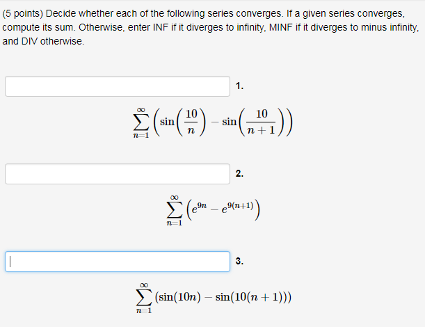 Solved (5 points) Decide whether each of the following | Chegg.com