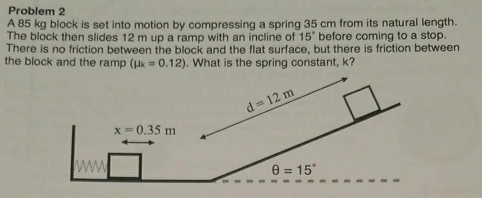 Solved Problem 2 A 85 kg block is set into motion by | Chegg.com