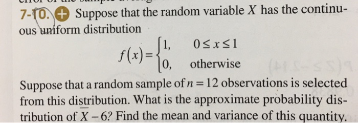 Solved Suppose That The Random Variable X Has The Continuous 4218