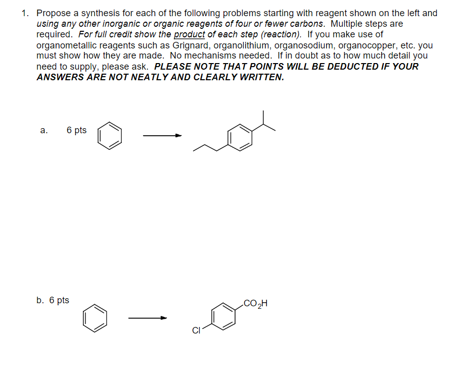 Solved Propose a synthesis for each of the following | Chegg.com