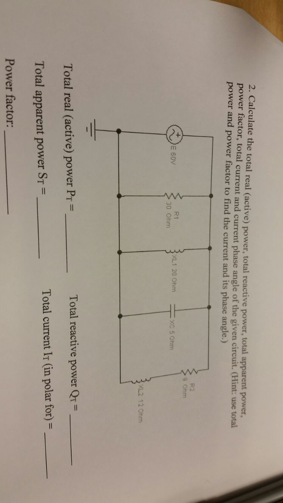 Solved Calculate the total real (active) power, total | Chegg.com