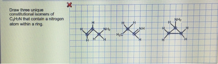 Solved Draw three unique constitutional isomers of C_3H_7N | Chegg.com
