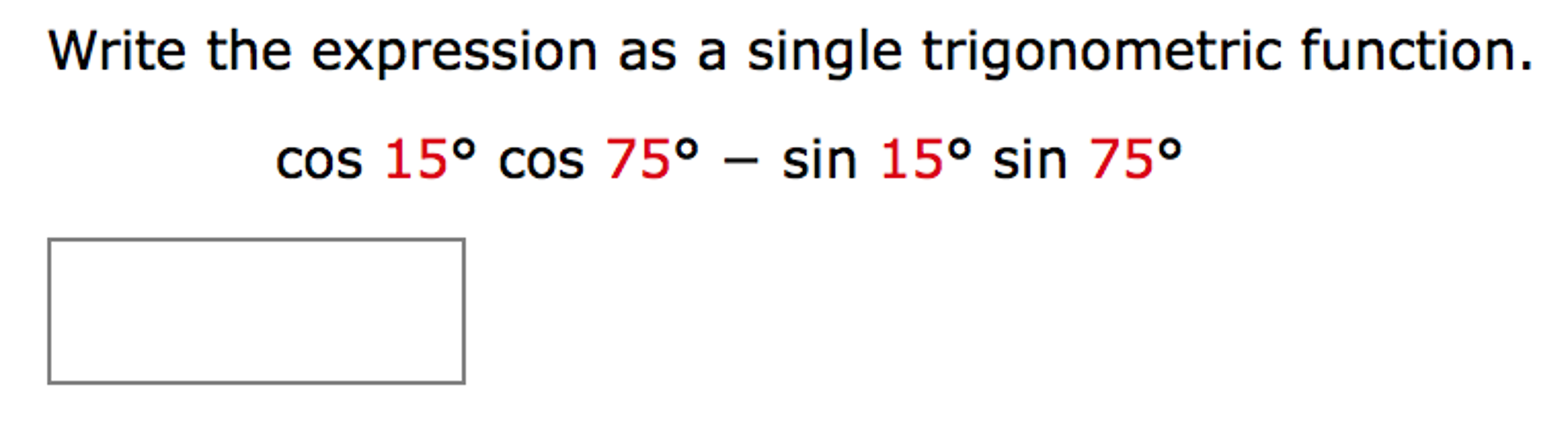 Solved Write the expression as a single trigonometric | Chegg.com