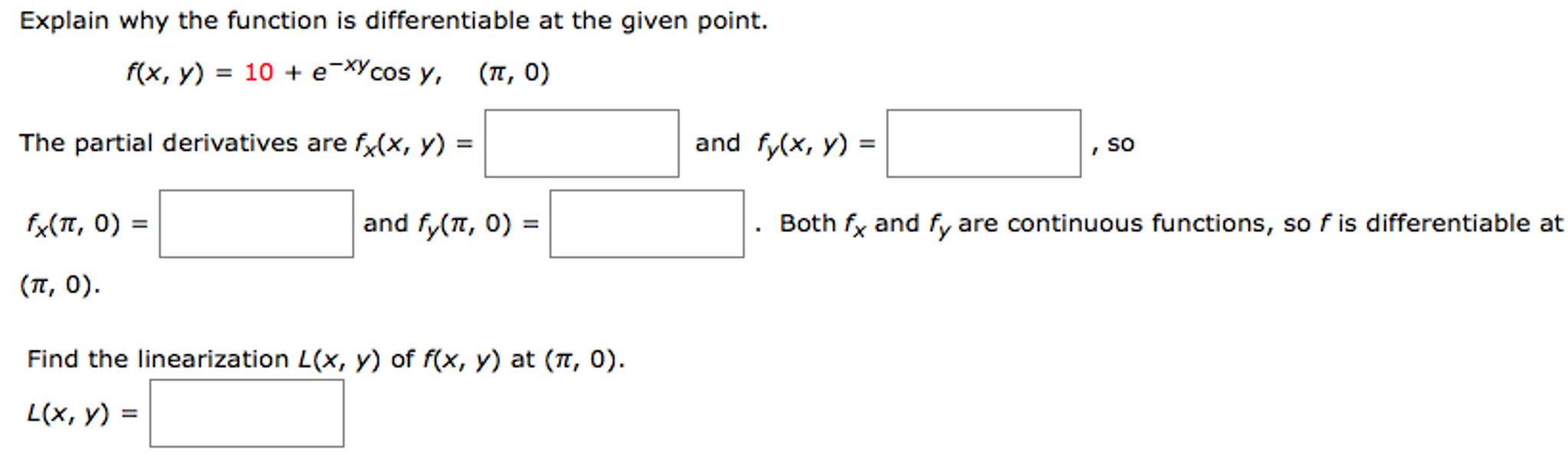 Solved Explain why the function is differentiable at the | Chegg.com