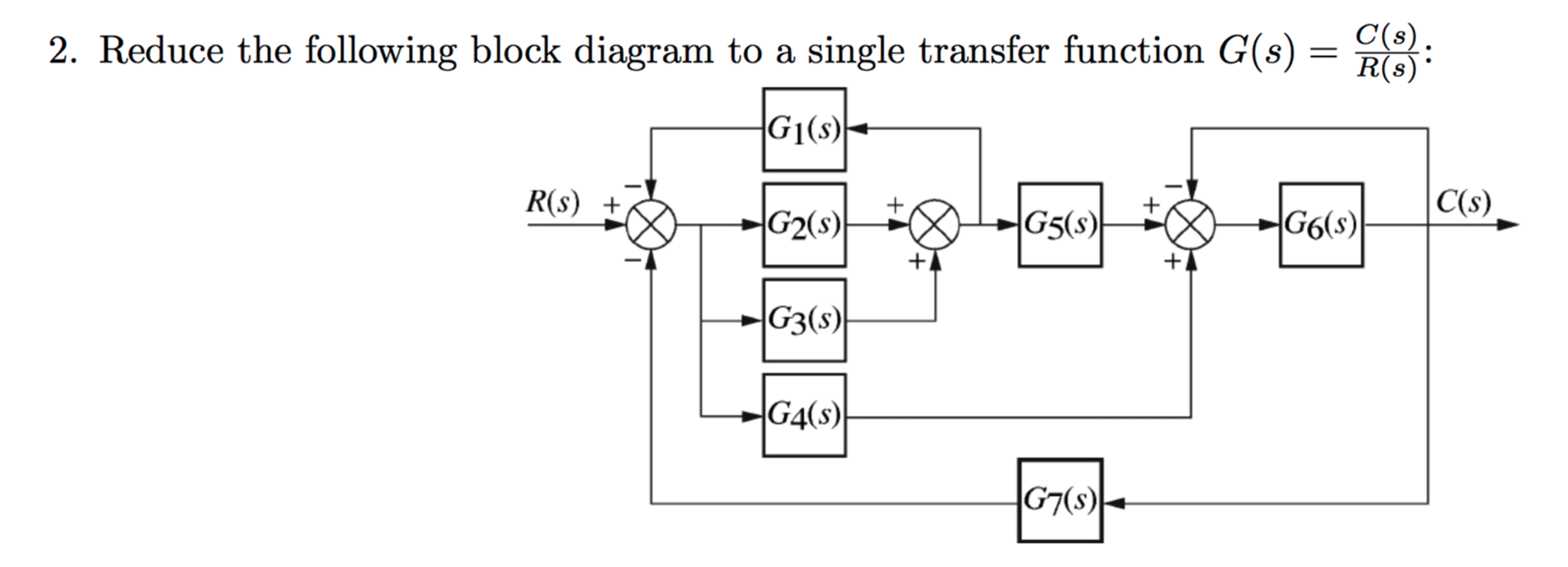 Solved Reduce the following block diagram to a single | Chegg.com Solved Reduce the following block diagram to a single | Chegg.com
