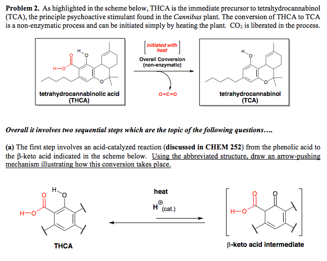 Solved Background. The enzyme THCA synthase catalyzes the | Chegg.com